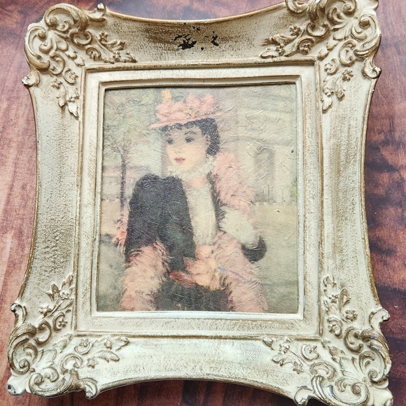 hulda | Art | Vtg Huldah Cherry Jeffe 95s Framed Art Portrait Woman Mcm Hollywood Regency Fr ...